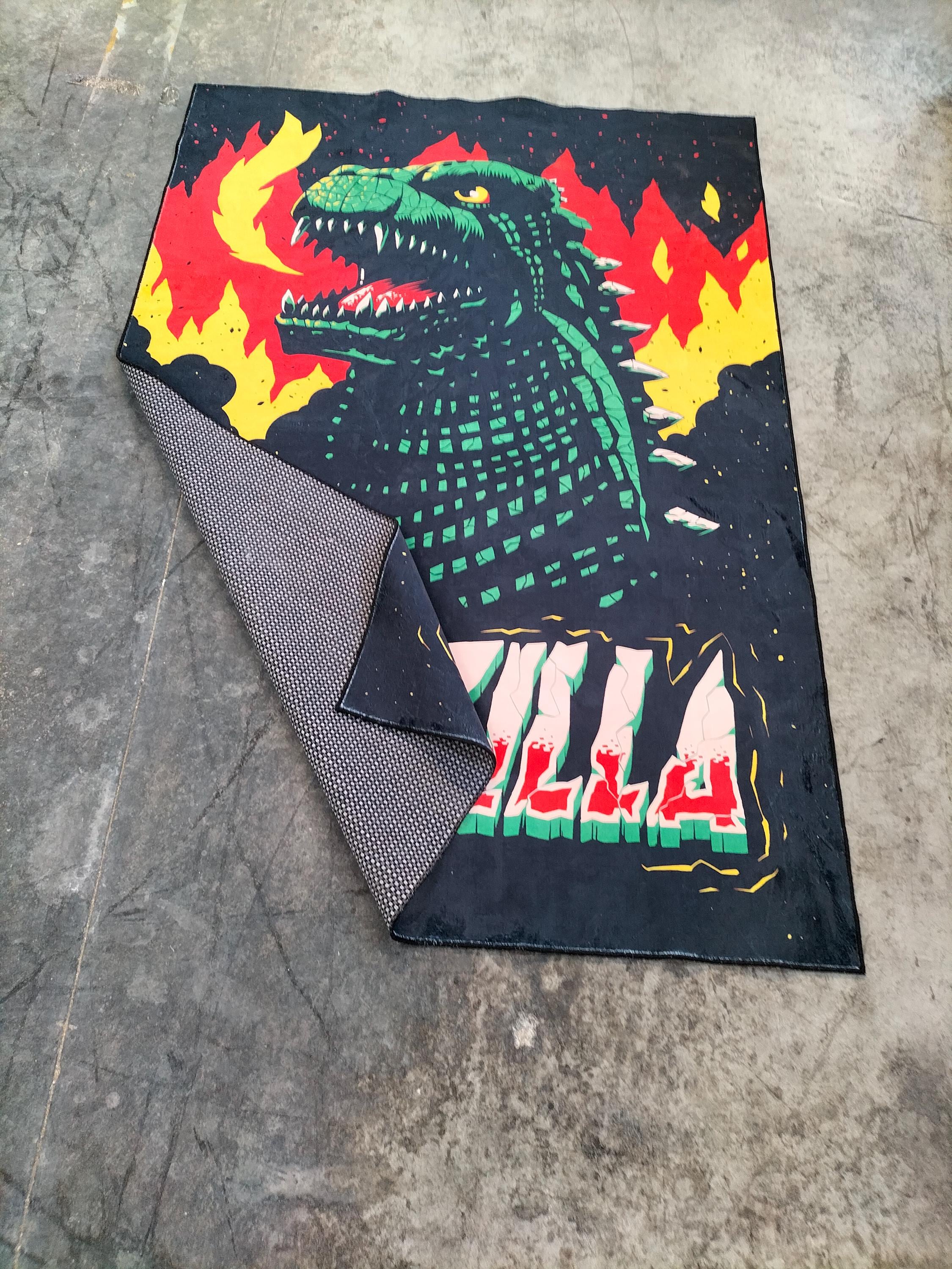 Godzilla Rug,godzilla Decor Rug,godzilla Themed Rug,modern Godzilla Rug ...