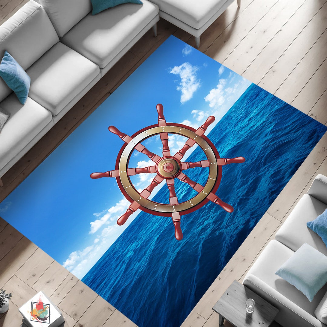 Rudder Rug,ship Rudder Rug,sea and Rudder Rug,sea Rug,nautical Rug ...