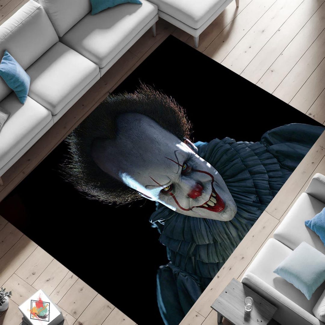 Pennywise Rug,pennywise Character Rug,horror Movie Rug,pennywise Design ...