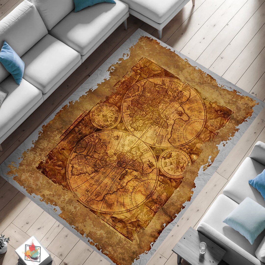 Map Rug,retro Map Rug,fantastic Rug,magic Rug,popular Rug,retro World ...