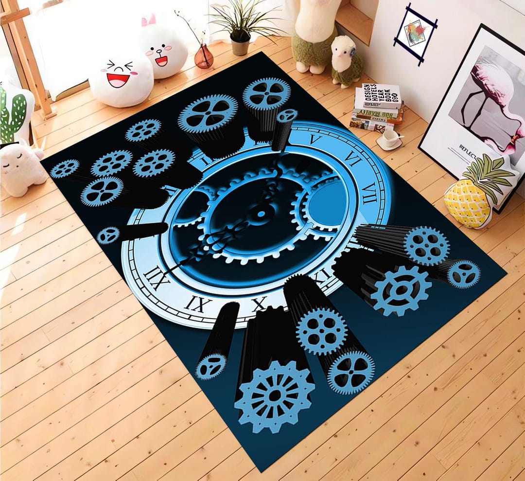 Clock Rug,modern Clock Rug,mechanical Rug,clock Art Rug,mechanics Rug ...