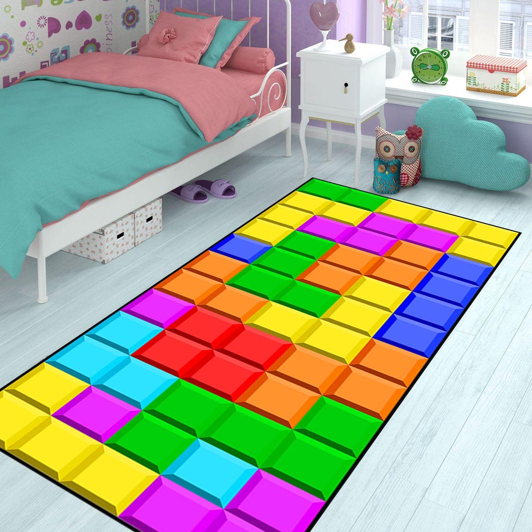 Tetris Runner Rug,tetris Rug,tetris Game Runner,retro Game Decor,arcade ...
