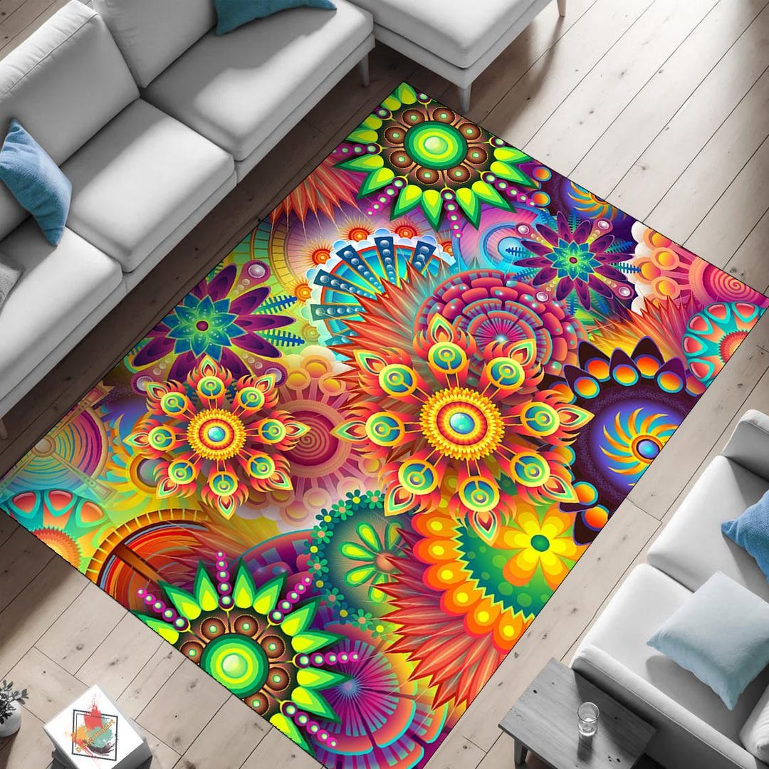 Mandalas Rug,mandala Themed Rug,mandala Design Rug,mandala Pattern Rug ...