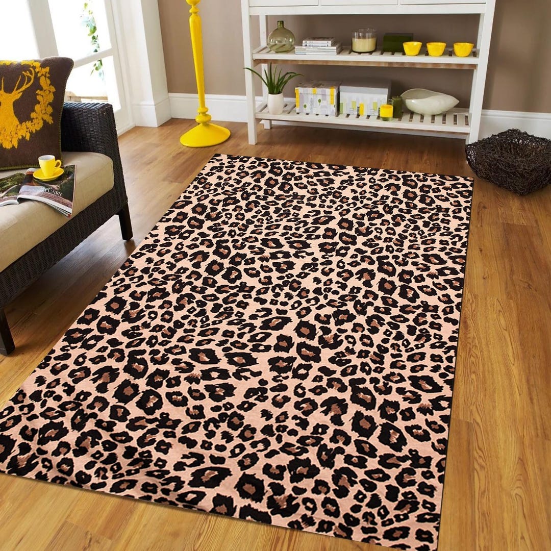 Leopard Rug,leopard Pattern Rug,leopard Themed Rug,animal Decor Rug ...