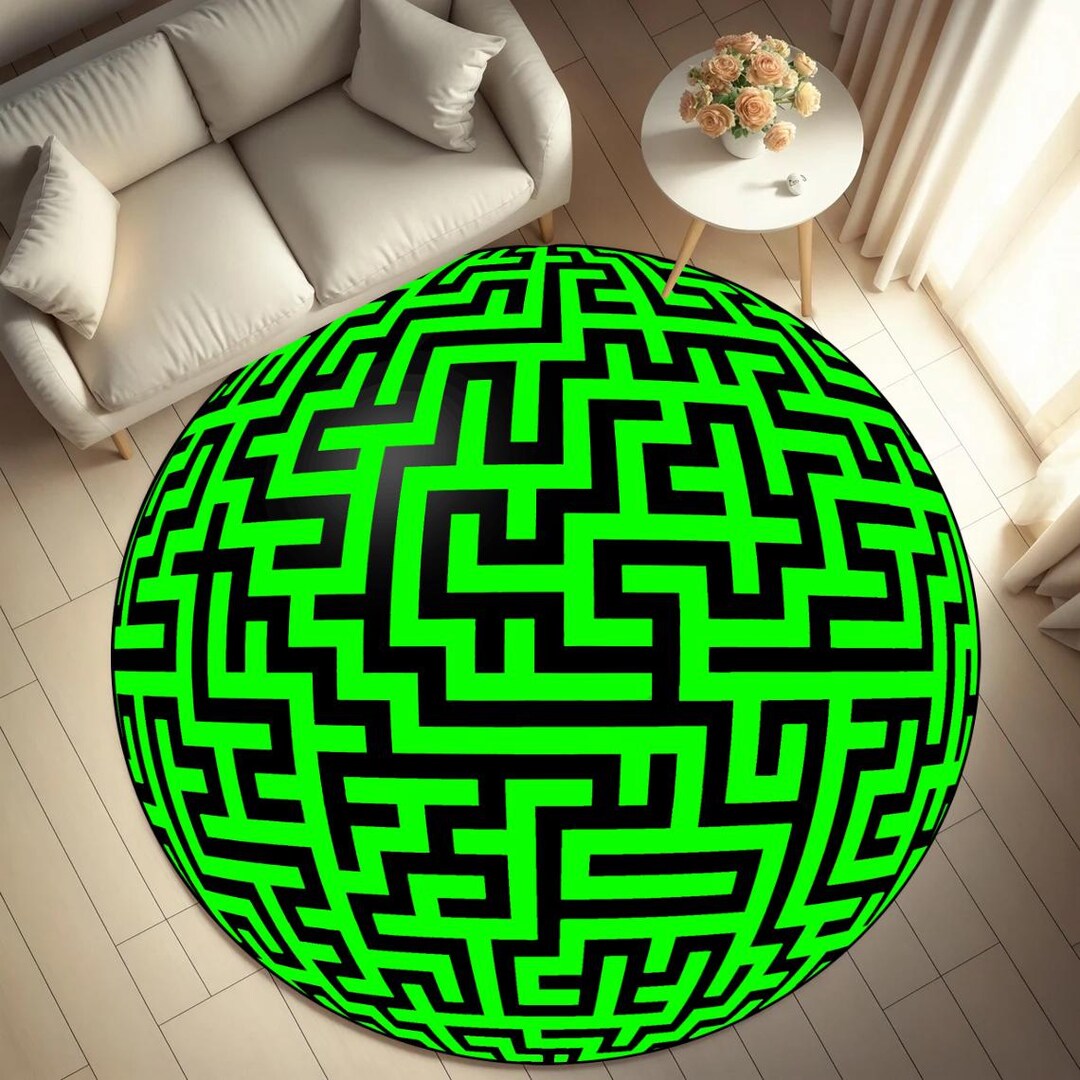 Cube-looking Maze,maze Rug,maze Circle Rug,maze Round Rug,round Rug ...