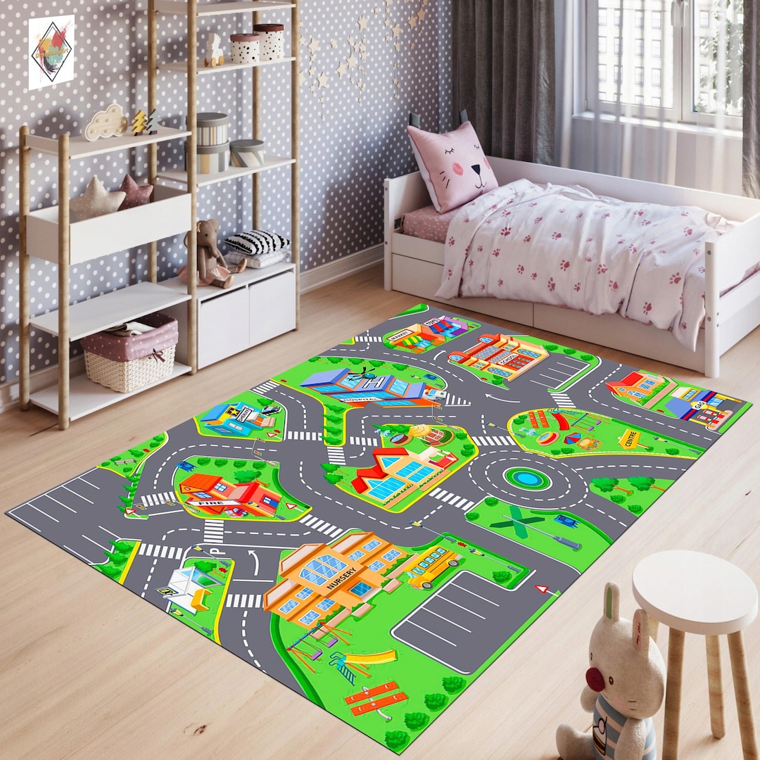 Road Rug,cars Road Rug,traffic Rug,car Racing Rug,city Plan Rug ...