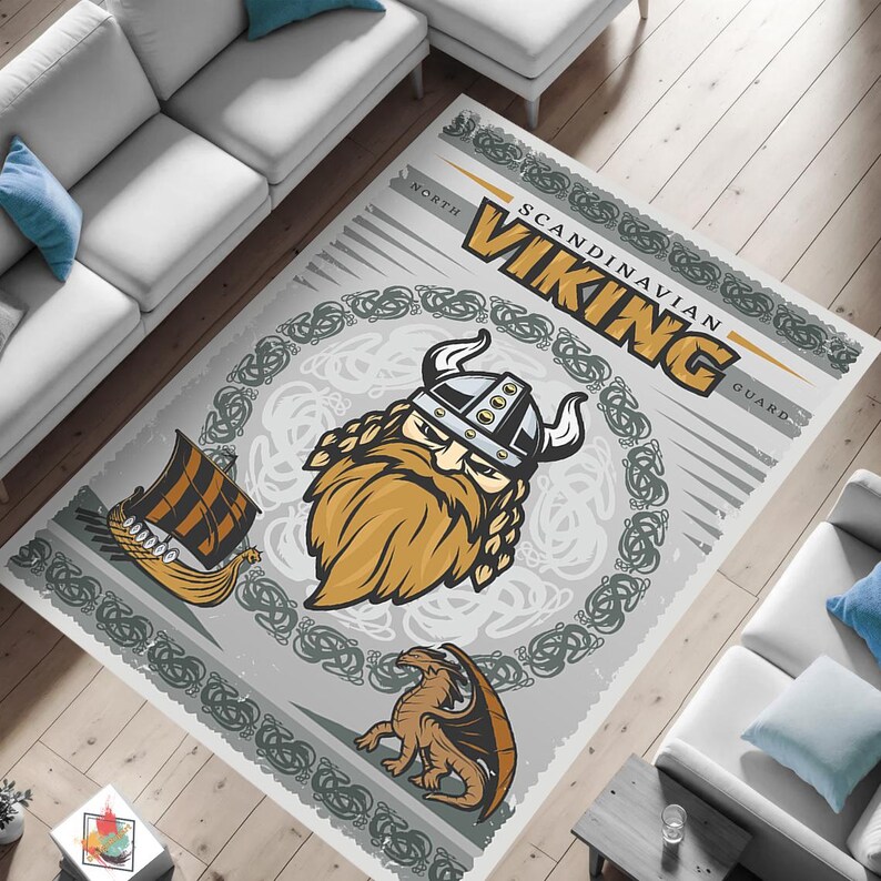 Viking Rug,scandinavian Rug,viking Decor Rug,viking Patterned Rug ...