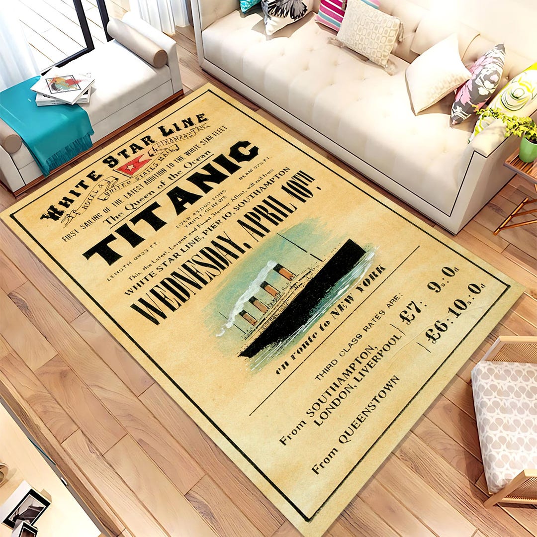 Titanic News Rug,titanic Rug,titanic Decor Rug,movie Rug,titanic Ship Rug,decorative Carpet ...