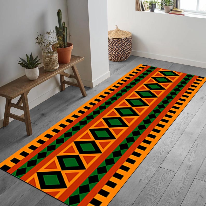 African Design Rug,african Runner Rug,african Rug,ethnic Rug,colourful ...