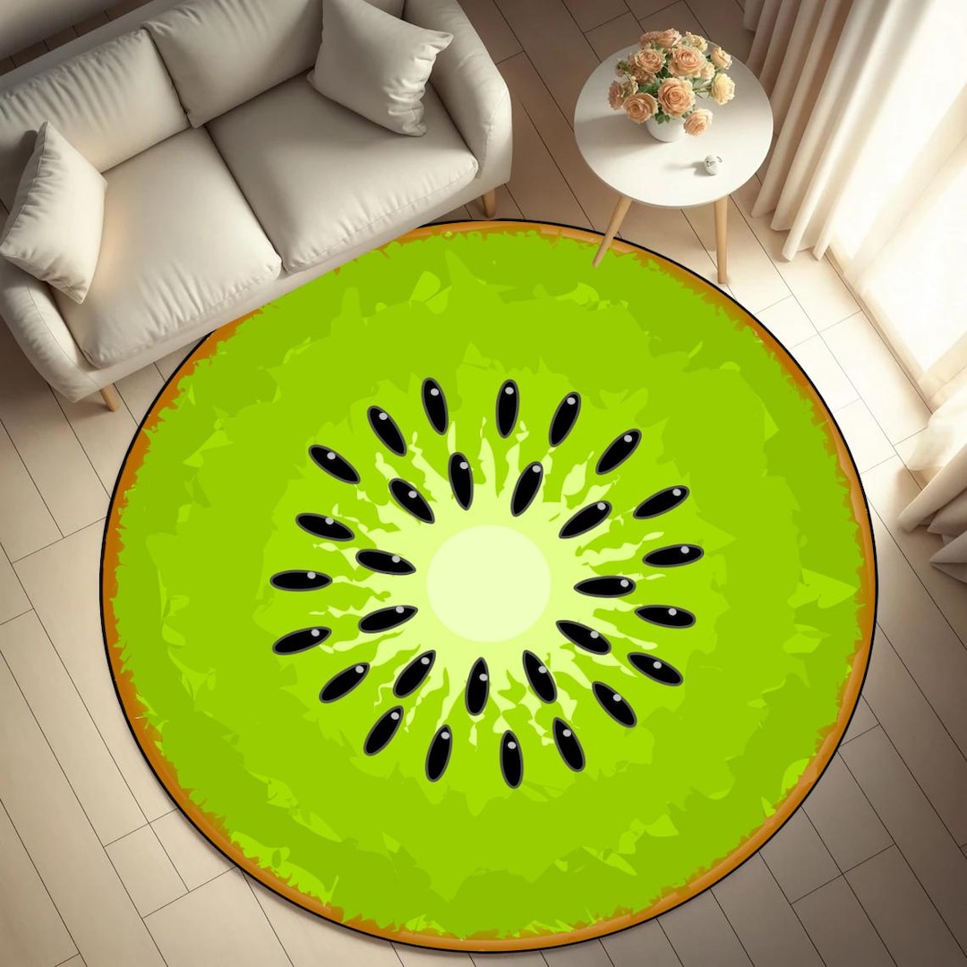 Kiwi Round Rug,kiwi Circle Rug,kiwi Rug,round Rug,circle Rug,kitchen ...