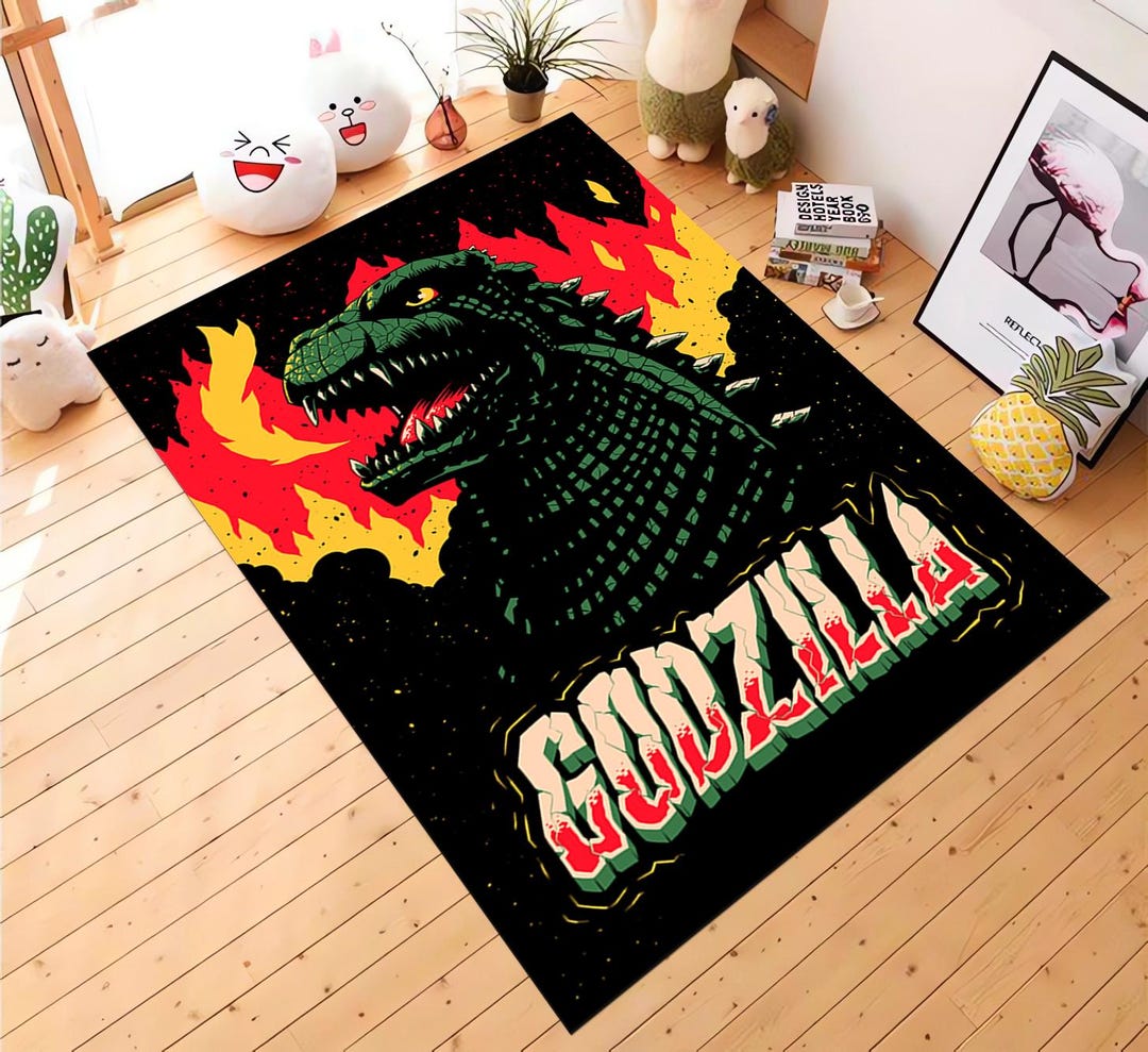 Godzilla Rug,godzilla Decor Rug,godzilla Themed Rug,modern Godzilla Rug ...