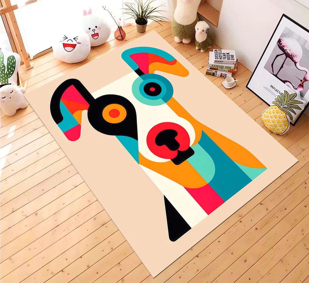 Cute Dog Rug,digital Art Rug,art Dog Rug,colorful Dog Rug,dog Design Rug,dog Themed Rug,dog ...