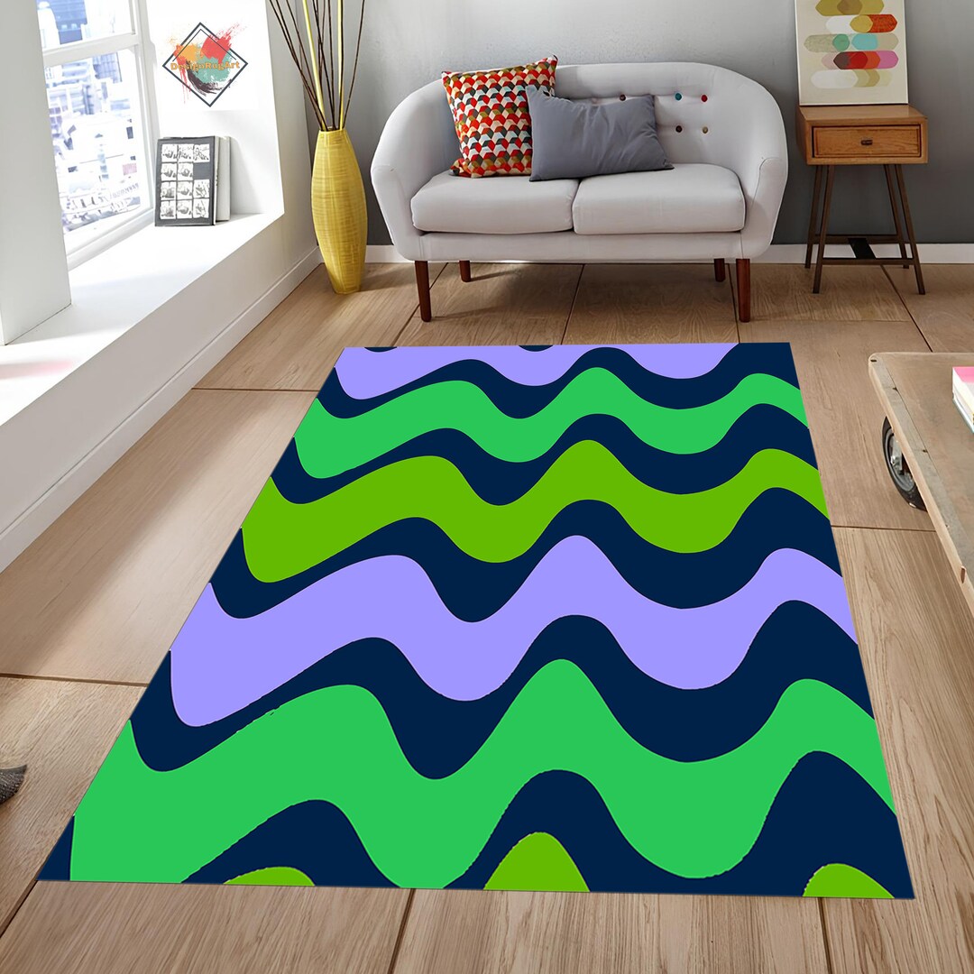 Wave Design,wave Rug,colour Wave Rug,sea Wave Rug,aesthetic Rug,home ...