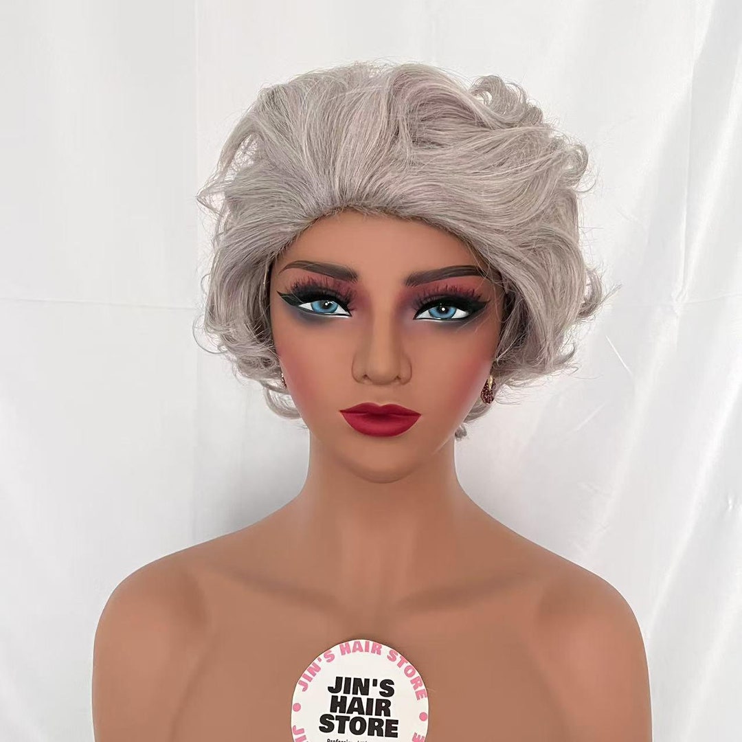 Madea Wig Old Lady Wig Madea Goes to Jail Cosplay Wig Short Gray Curly ...