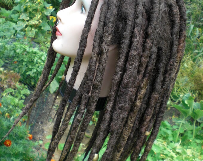 Custom Full Dread Wig Realistic Hand Crocheted Synthetic Knotty Natural ...