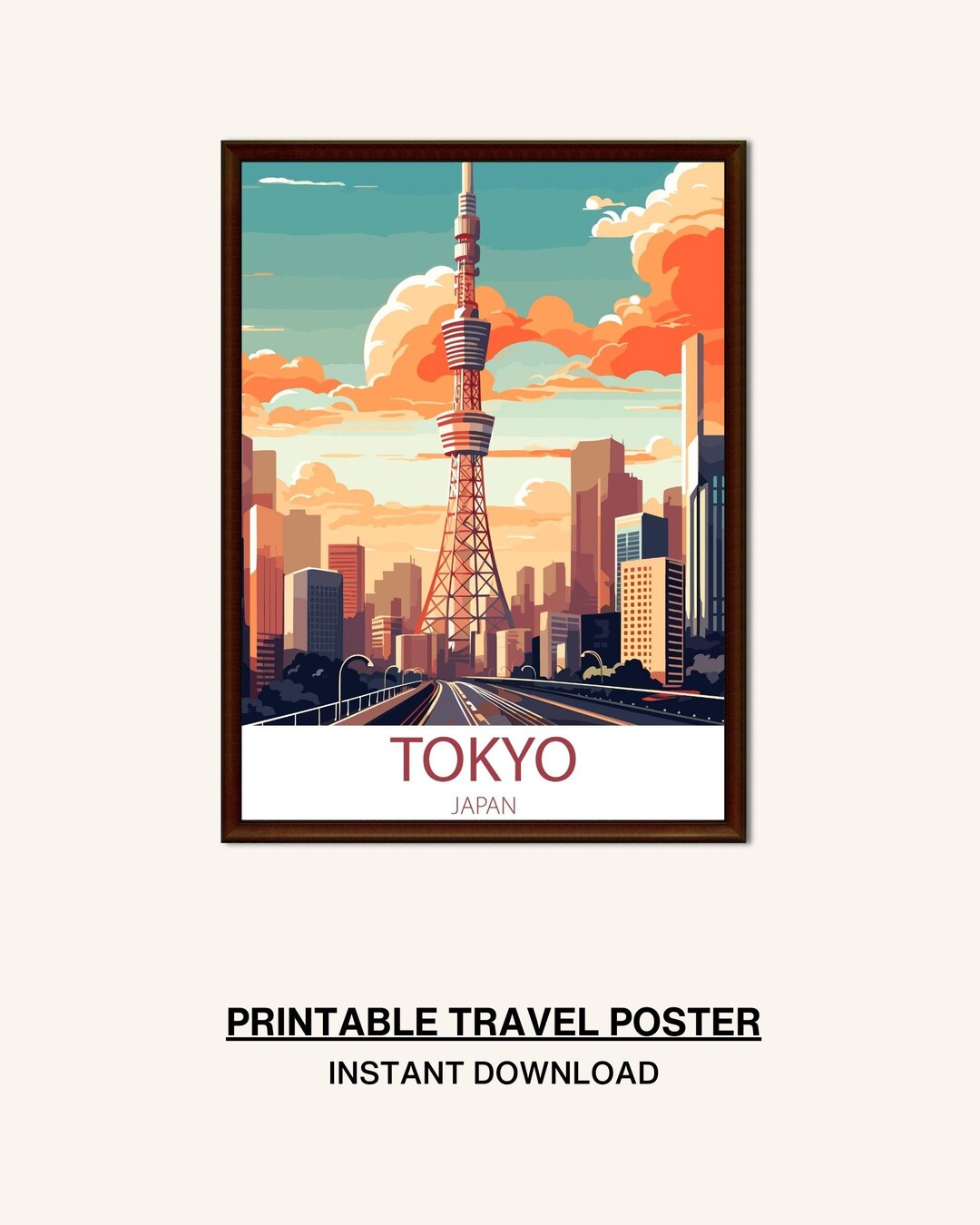 Tokyo Wall Art - Printable Japan Wall Art, Tokyo Skyline Print ...
