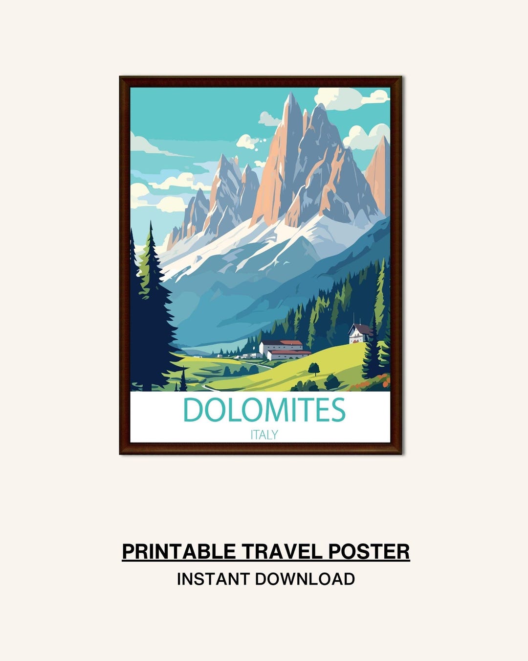 Dolomites Wall Art - Printable Italy Wall Art, Alpine Landscape Wall ...