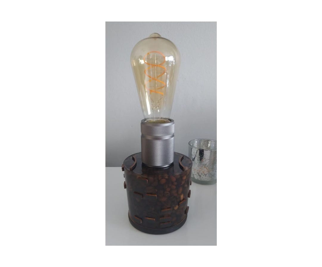 Lamp Epoxy Resin Coffee Wood Edison Industrial Steampunk Lamp Night ...