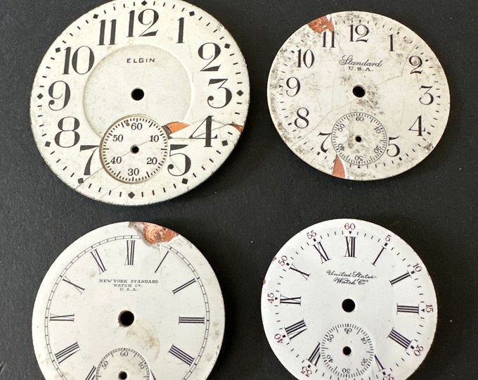 Vintage Antique Metal Pocket Watch Faces - Steampunk - Scrapbooking J43 ...