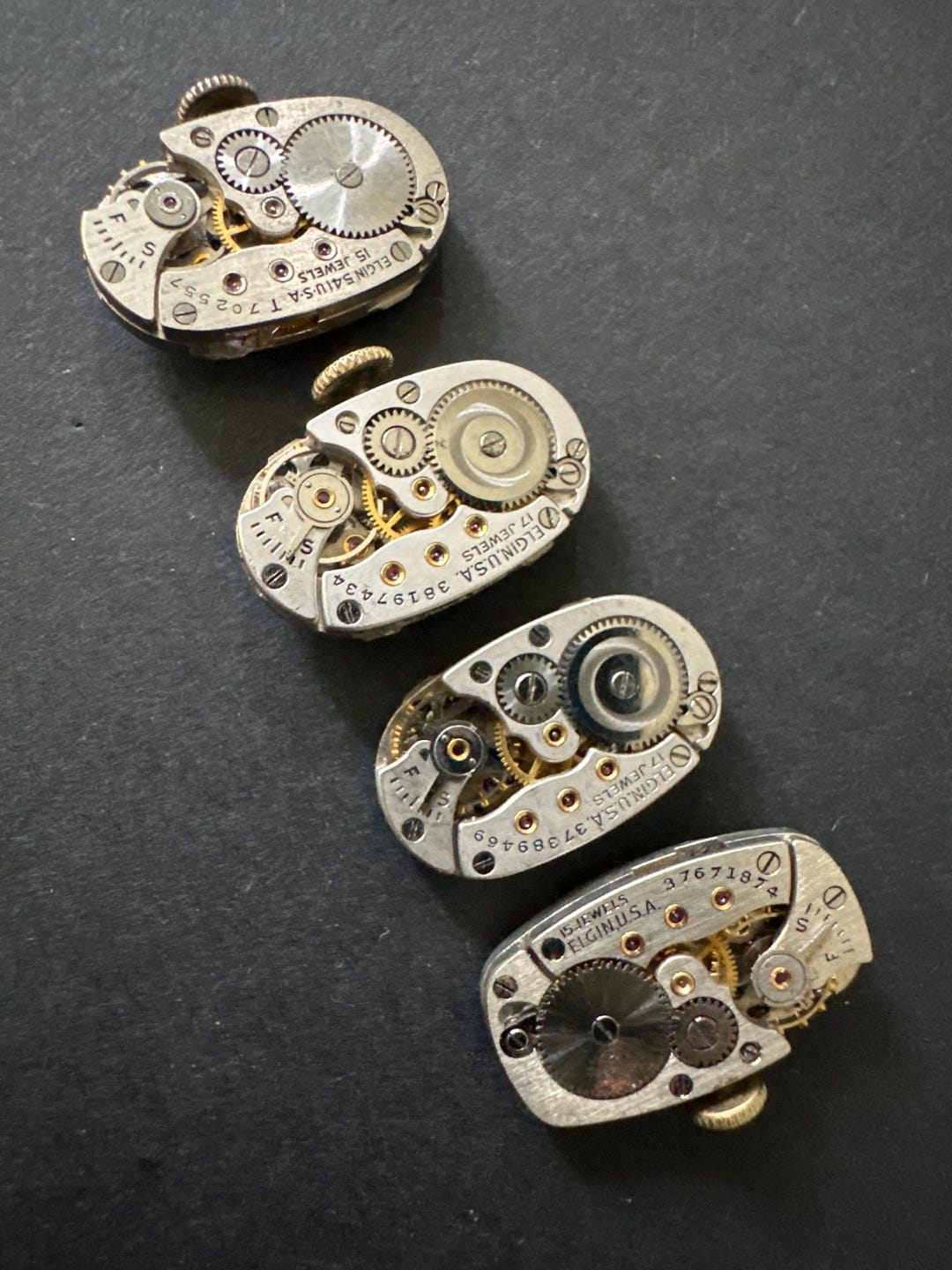 Watch Movements - Elgin - Vintage Parts - Steampunk - Jeweled Movements ...