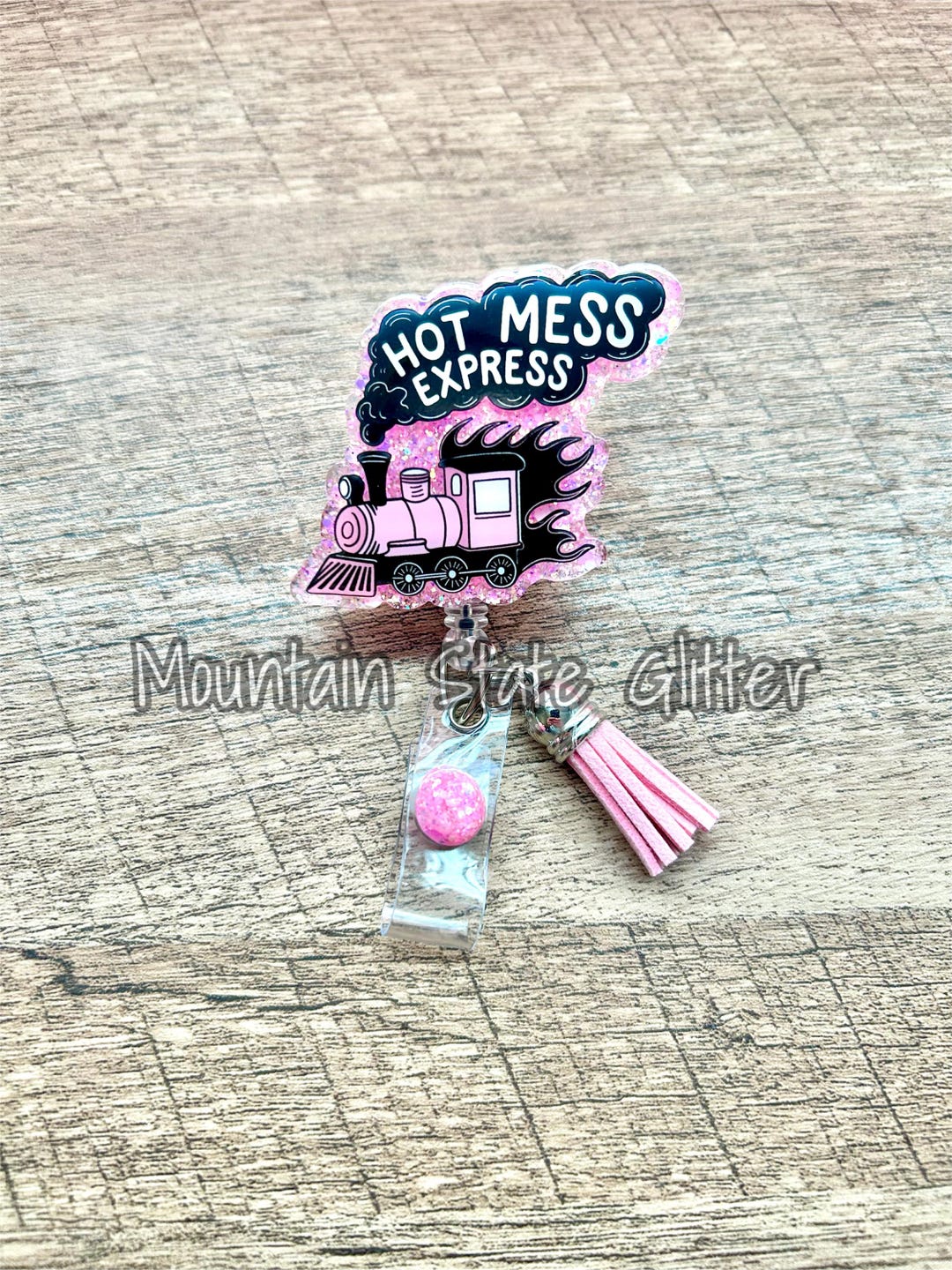 Hot Mess Express Train Acrylic Badge Reel - Etsy