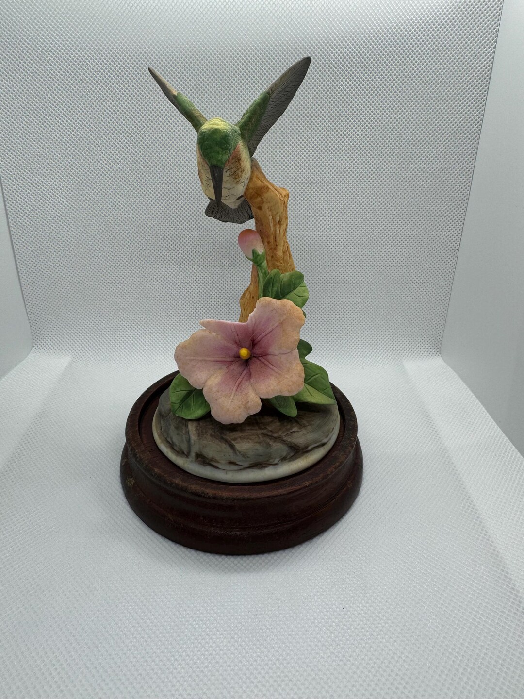 Andrea by Sadek Hummingbird Porcelain 6059 Wooden Base - Etsy