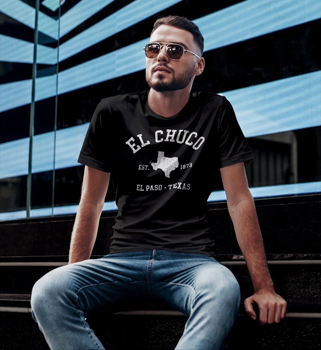 EL CHUCO Shirt, Unisex • El Paso Shirt W. State Outline Drawing in ...