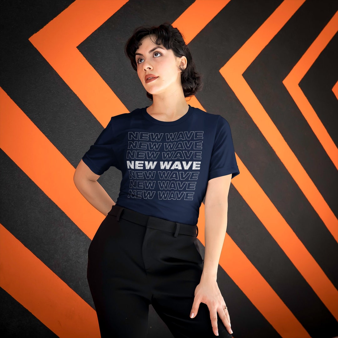 New Wave Shirt Unisex In Black / Navy / Dark Heather Diseño - Etsy España