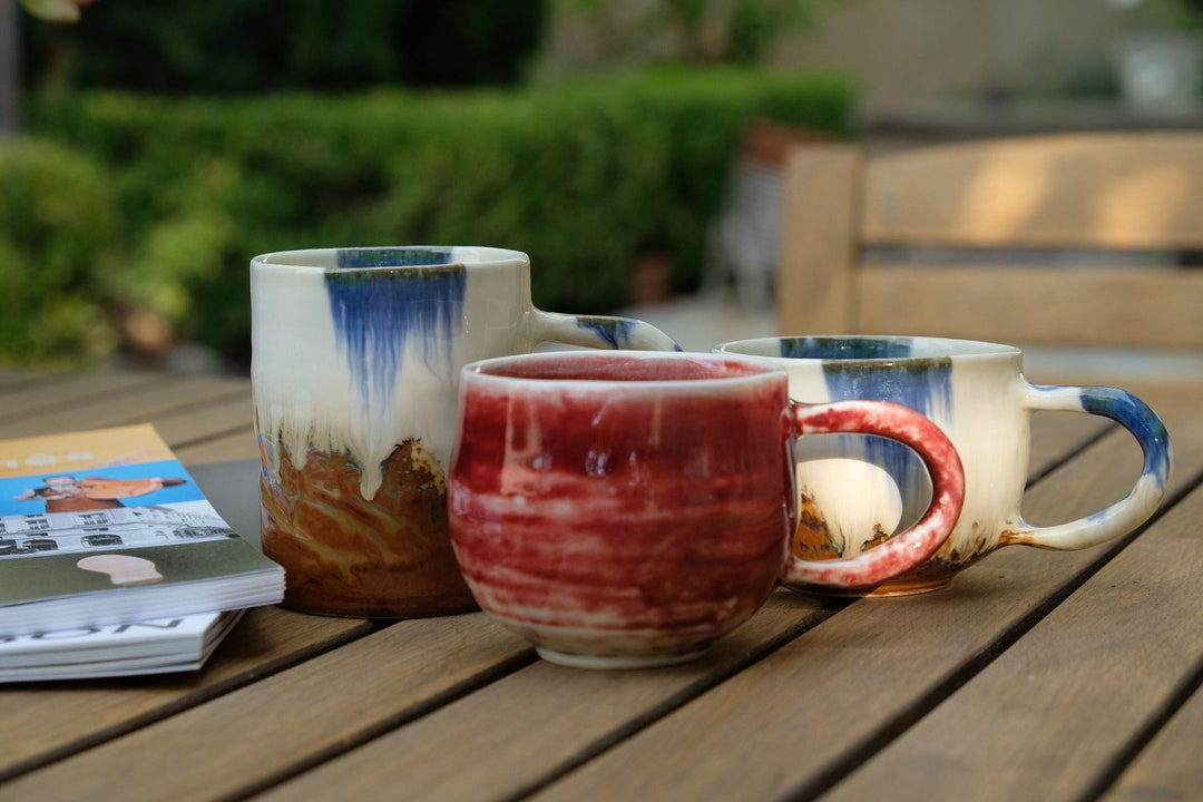 Handmade Flowing Glaze Coffee Mugs - Etsy