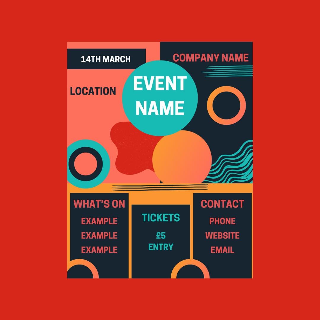 Canva Template for an Event Poster - Etsy