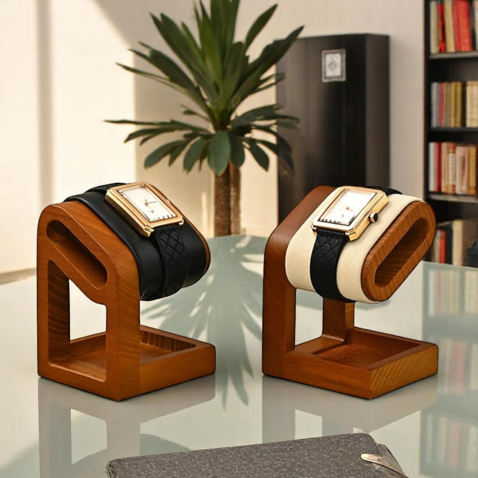 Wooden Watch Display Stand – Solid Wood Bracelet Holder for Men & Women ...