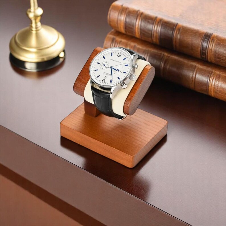 Wooden Watch Display Stand – Solid Wood Bracelet Holder for Men & Women ...
