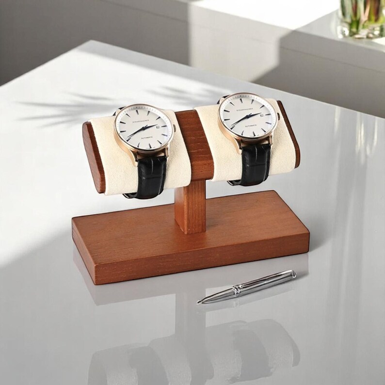 Wooden Watch Display Stand – Solid Wood Bracelet Holder for Men & Women ...