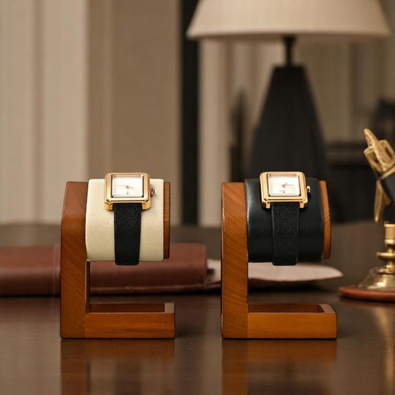 Wooden Watch Display Stand – Solid Wood Bracelet Holder for Men & Women ...