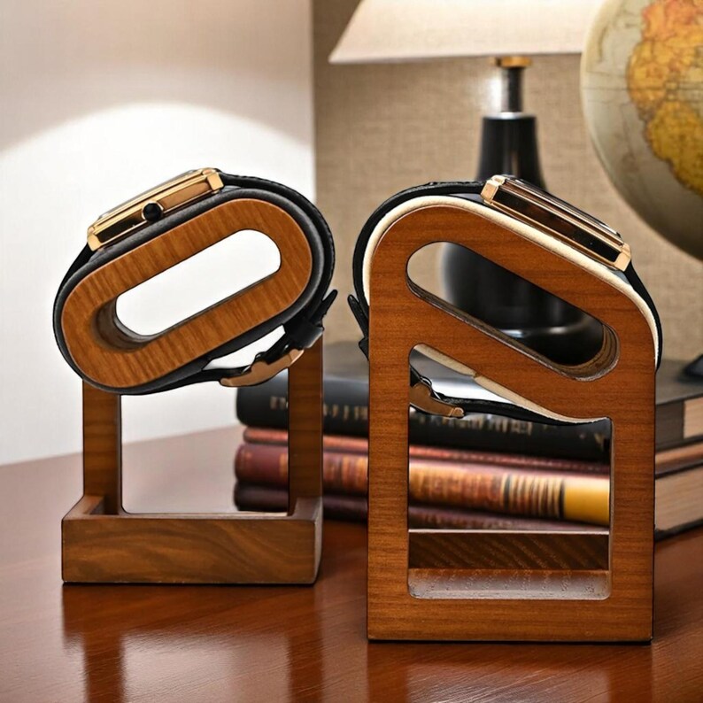 Wooden Watch Display Stand – Solid Wood Bracelet Holder for Men & Women ...