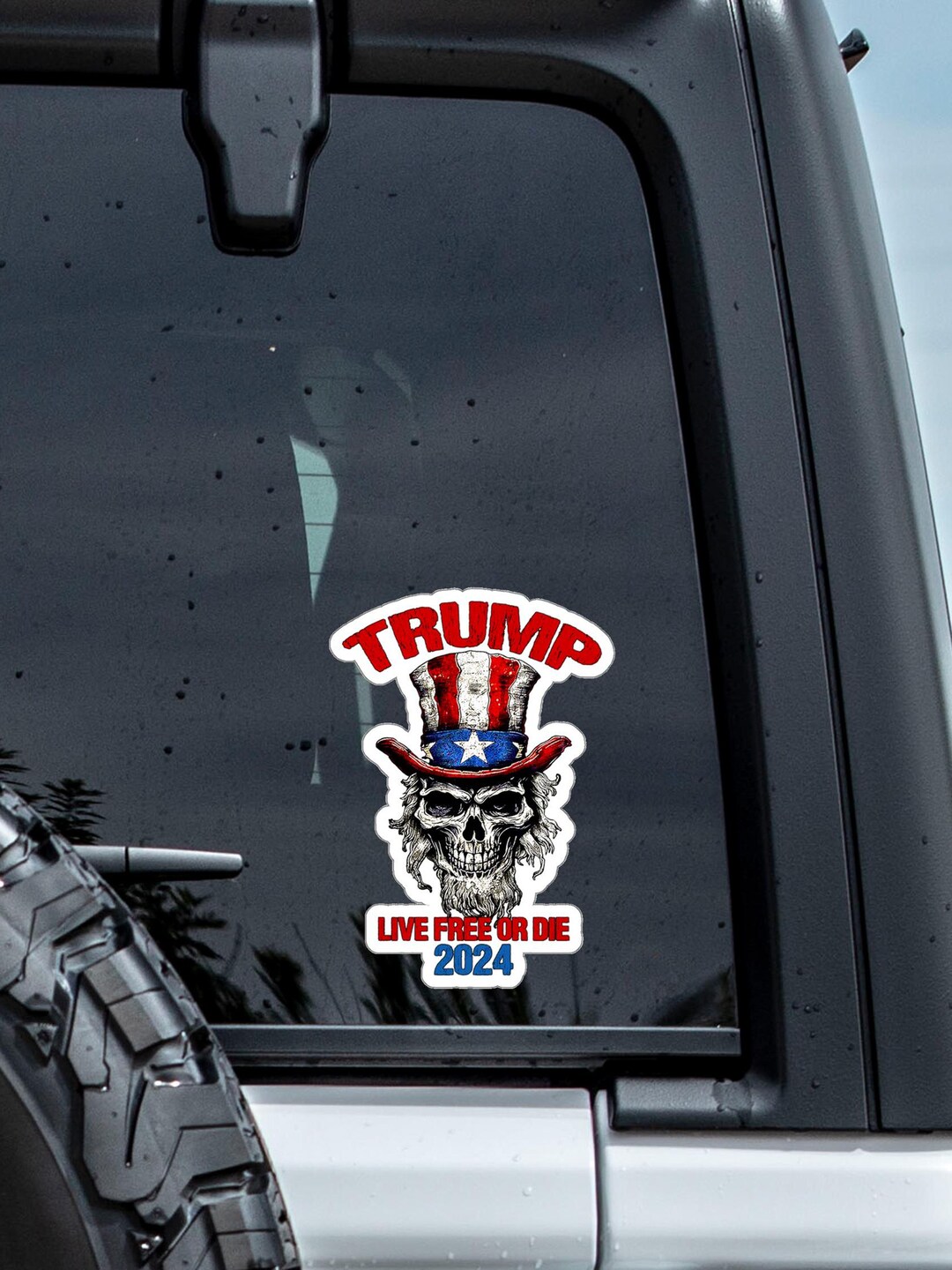 Trump Live Free or Die 2024 Uncle Sam Skull Sticker, Trump Sticker ...