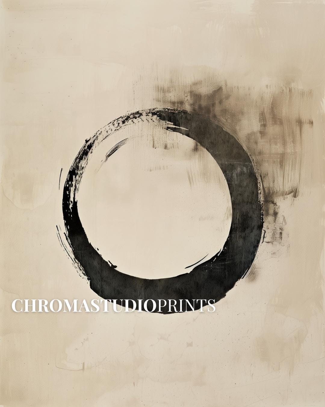 Enso Circle Wall Art Japandi Zen Brushstroke Print Minimalist Ink ...
