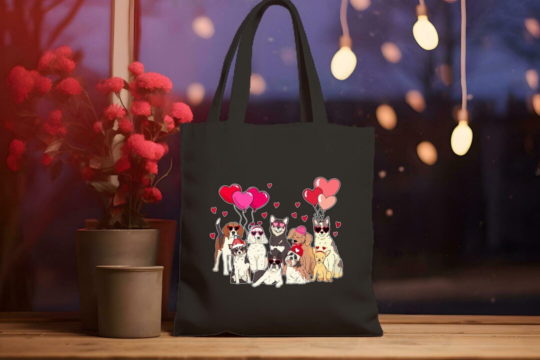 Dog Valentines Day Tote Bag Happy Valentines Day Dog Lover Gift ...