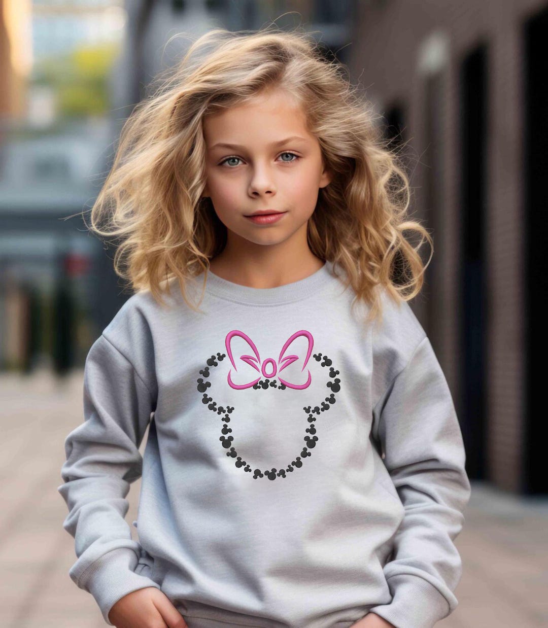 Coquette Minnie Mouse Ears Embroidery Sweatshirt Disney Embroidery ...