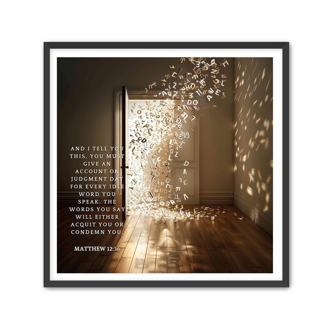 Matthew 12:36 - Bible Verse Wall Art, Christian Wall Decor, Living Room ...