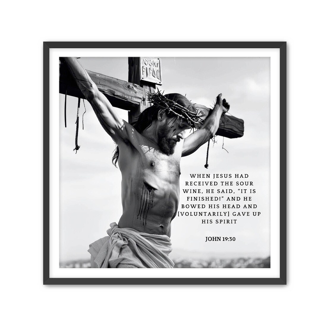 John 19:30 - Bible Verse Wall Art, Christian Wall Decor, Living Room ...