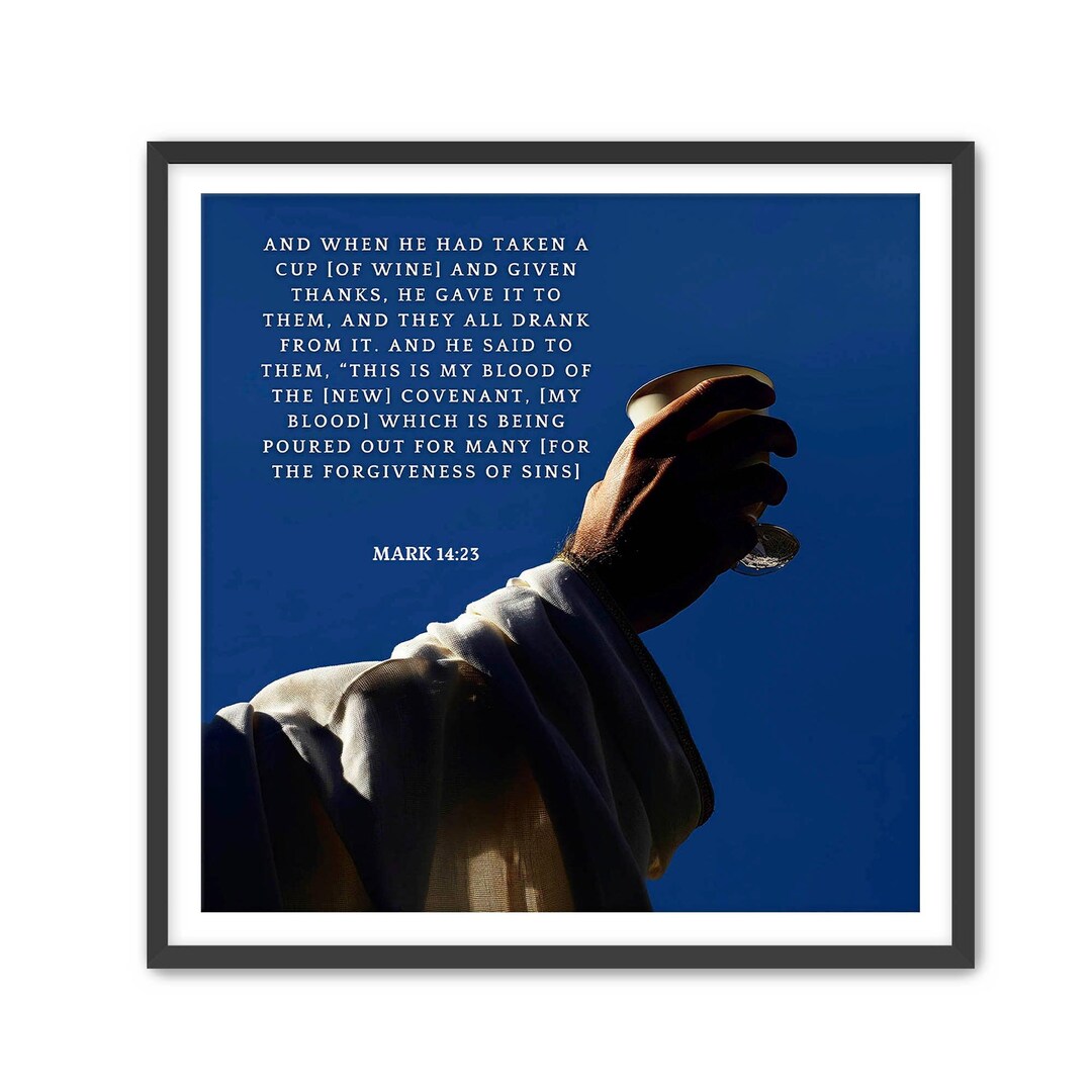 Mark 14:23 - Bible Verse Wall Art, Christian Wall Decor, Living Room ...