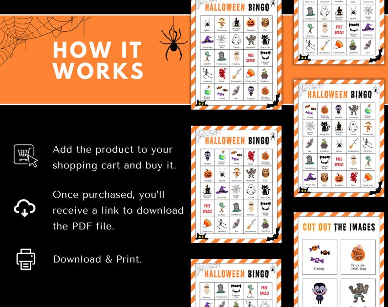 30 Halloween Bingo Cards | Printable | Spooky Bingo | Halloween ...