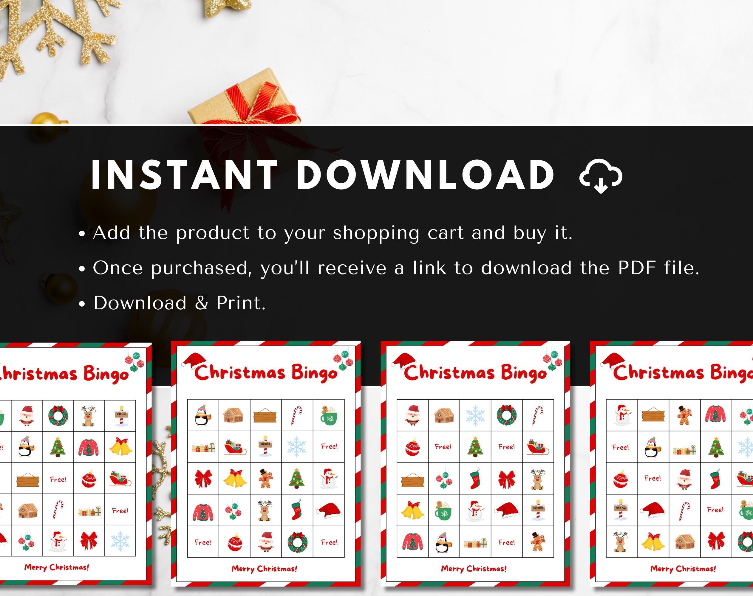 30 Christmas Bingo Cards | Printable | Christmas Party Games | Holiday ...