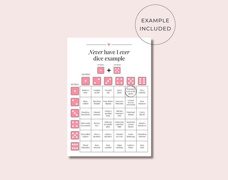 Drunk Dice | Printable | Drinking Game | Ladies Night Games | Bar Crawl ...