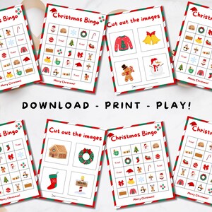 30 Christmas Bingo Cards Printable Christmas Party Games Holiday ...