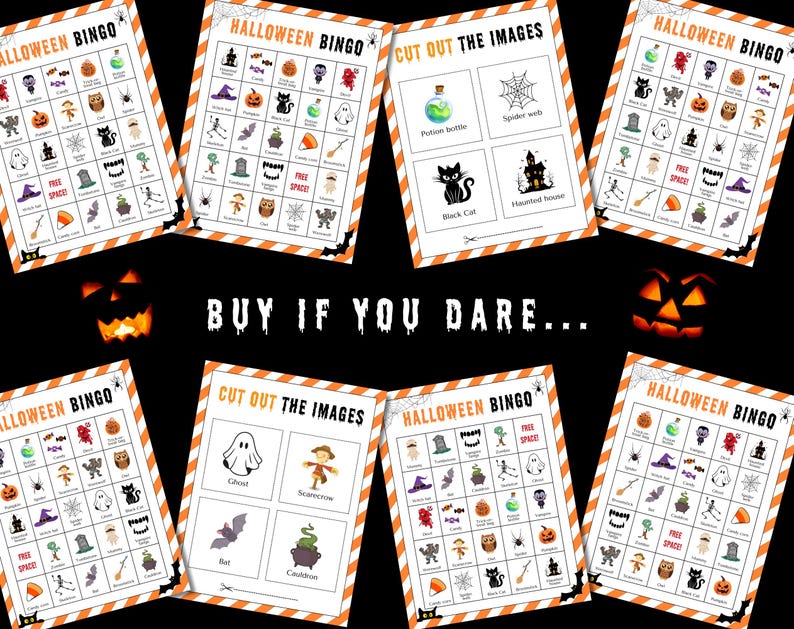 30 Halloween Bingo Cards | Printable | Spooky Bingo | Halloween ...