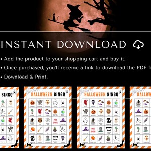 30 Halloween Bingo Cards Printable Spooky Bingo Halloween Activities ...
