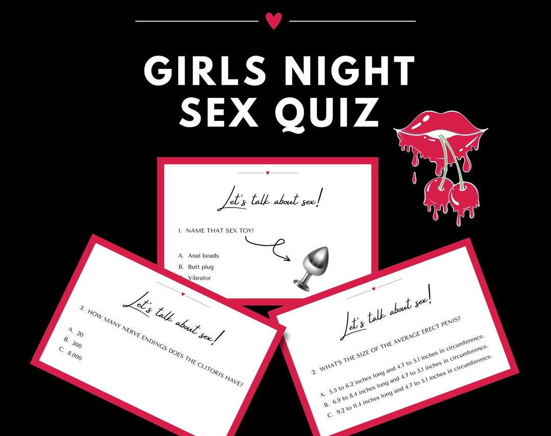 30 Girls Night Sex Quiz Cards Printable Fun Ladies Night Bachelorette ...