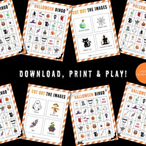 30 Halloween Bingo Cards Printable Spooky Bingo Halloween Activities ...